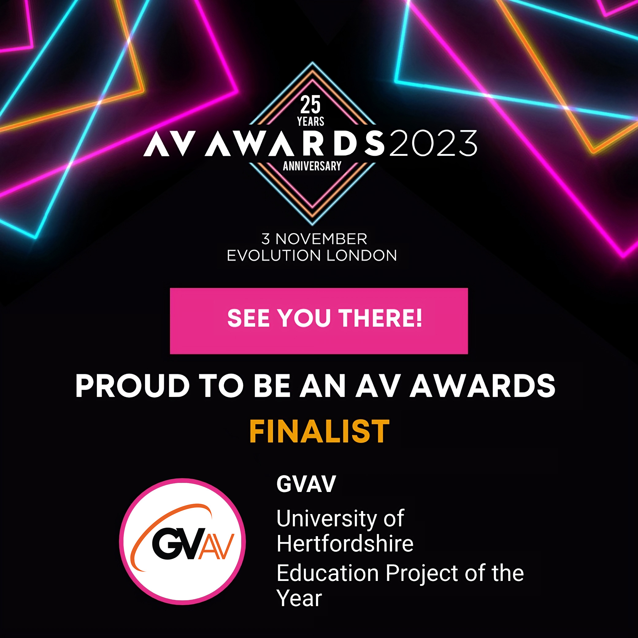 GVAV Shortlisted for AV Award! - GVAV